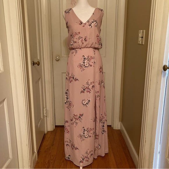 Wayf | Dresses | Wayf Blush Pink Floral Maxi Dress | Poshmark